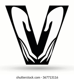 Letter V Made Hands Stock Vector (Royalty Free) 367713116 | Shutterstock