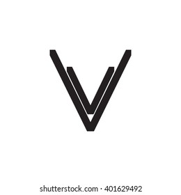 Letter V V Monogram Logo Black Stock Vector (Royalty Free) 401629492 ...