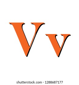 Letter V Orange Stock Vector (Royalty Free) 1288687177 | Shutterstock