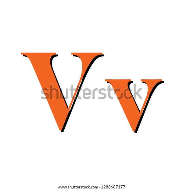 Letter V Orange Stock Vector (Royalty Free) 1288687177 | Shutterstock
