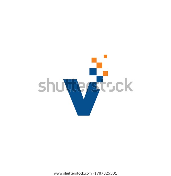 Letter V Pixel Logo 001 Stock Vector (Royalty Free) 1987325501 ...