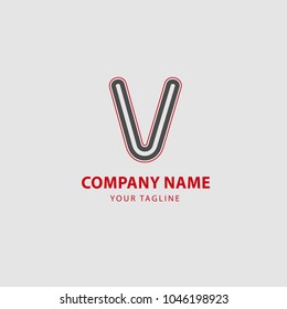 Letter V Red Logo Stock Vector (Royalty Free) 1046198923