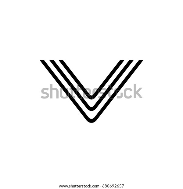 Letter V Stripes Line Design Logo Stock Vector (Royalty Free) 680692657 ...