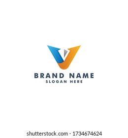 Letter V Technology Logo Template Design Stock Vector (Royalty Free ...