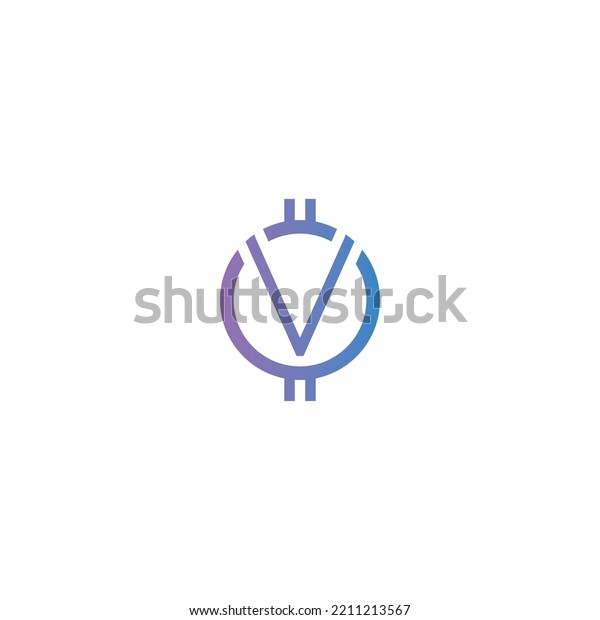 Letter V Token Logo Modern Simple Stock Vector (Royalty Free ...