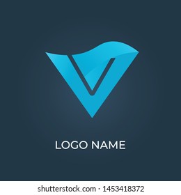 Letter V Triangle Logo Isolated Alphabet Stock Vector (Royalty Free ...