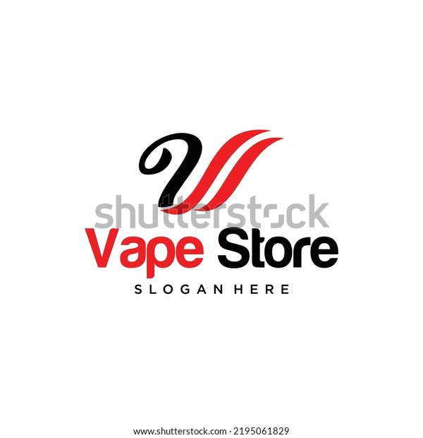 Letter V Vape Store Logo Design Stock Vector (Royalty Free) 2195061829 ...