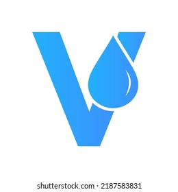 Letter V Water Logo Element Vector Stock Vector (Royalty Free ...
