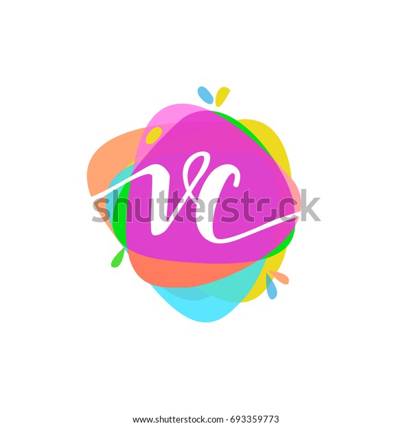 Letter Vc Logo Colorful Splash Background Stock Vector (Royalty Free ...