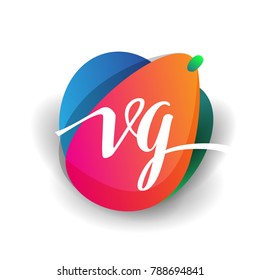 Letter Vg Logo Colorful Splash Background Stock Vector (Royalty Free ...