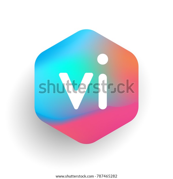Letter Vi Logo Hexagon Shape Colorful Stock Vector (Royalty Free ...