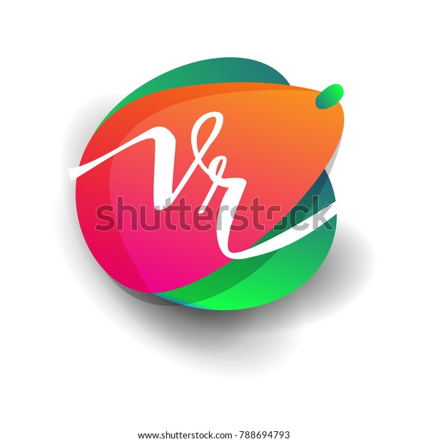 Letter Vr Logo Colorful Splash Background Stock Vector (Royalty Free ...