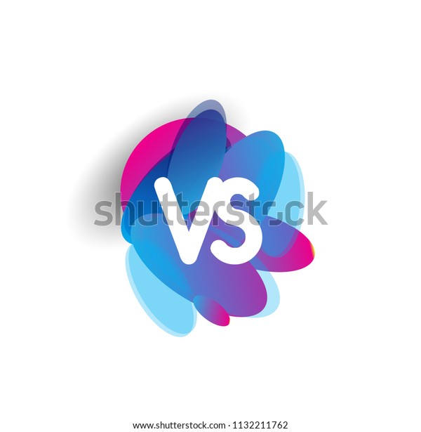 Letter Vs Logo Colorful Splash Background Stock Vector (Royalty Free ...