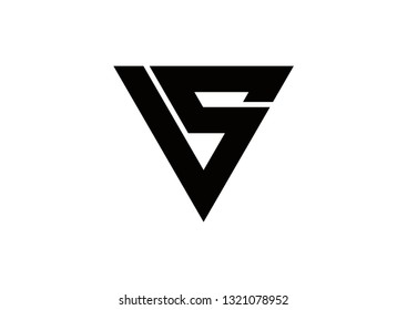 Letter Vs Triangle Logo Design Vector Stock Vector (Royalty Free ...