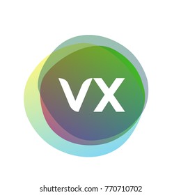 Letter Vx Logo Colorful Splash Background Stock Vector (Royalty Free ...