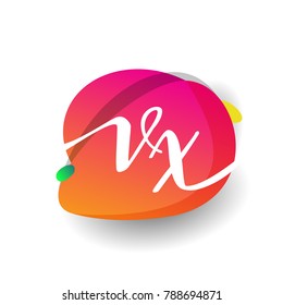 Letter Vx Logo Colorful Splash Background Stock Vector (Royalty Free ...