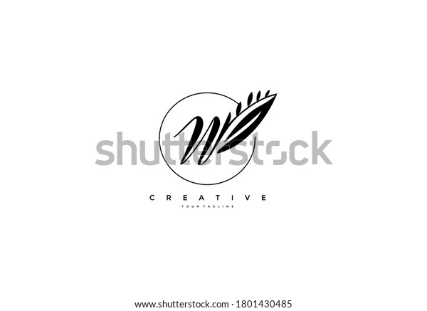 Letter W Calligraphy Monogram Flourishes Circle Stock Vector (Royalty ...