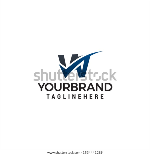 Letter W Check Mark Icon Logo Stock Vector (Royalty Free) 1534441289 ...