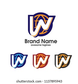 Letter W Circle Globe Logo Vector Stock Vector (Royalty Free ...