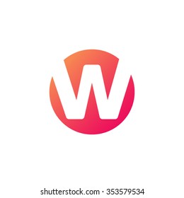Letter W Circle Shape Icon Logo Stock Vector (Royalty Free) 353579534 ...