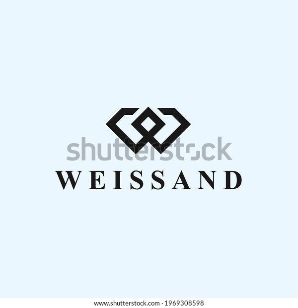 Letter W Diamond Logo Design Vector Stock Vector (Royalty Free ...