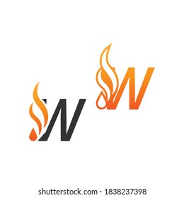 Letter W Fire Waves Logo Icon Stock Vector (Royalty Free) 1838237398 ...