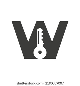 Letter W Key Logo Combine House Stock Vector (Royalty Free) 2190859007 ...