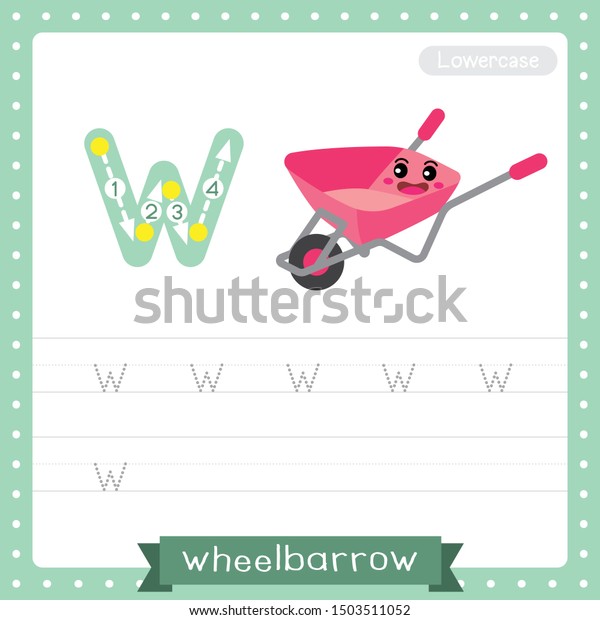 Letter W lowercase cute children colorful transportations ABC alphabet ...