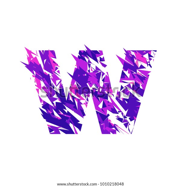 Letter W Made Ultraviolet Color Effect Stock Vector (Royalty Free ...