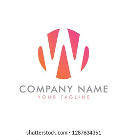 Letter W Modern Circle Shape Logo Stock Vector (Royalty Free ...
