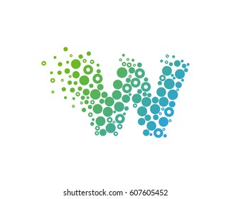 Letter W Particle Dot Logo Design Stock Vector (Royalty Free) 607605452 ...