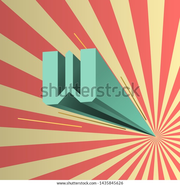 Letter W Perspective Retro Graphic Design Stock Vector (Royalty Free ...
