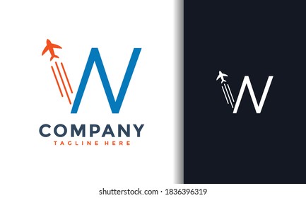 Letter W Plane Flight Logo Stock Vector (Royalty Free) 1836396319 ...