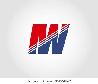 Letter W Red Blue Combination Logo Stock Vector (Royalty Free ...