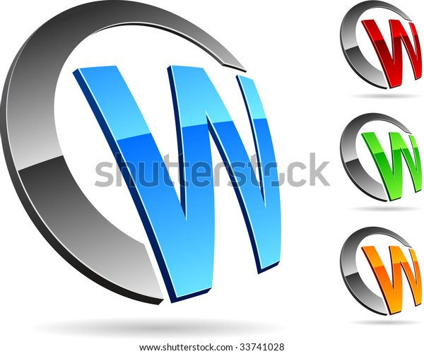 Letter W Symbol Vector Illustration Stock Vector (Royalty Free) 33741028