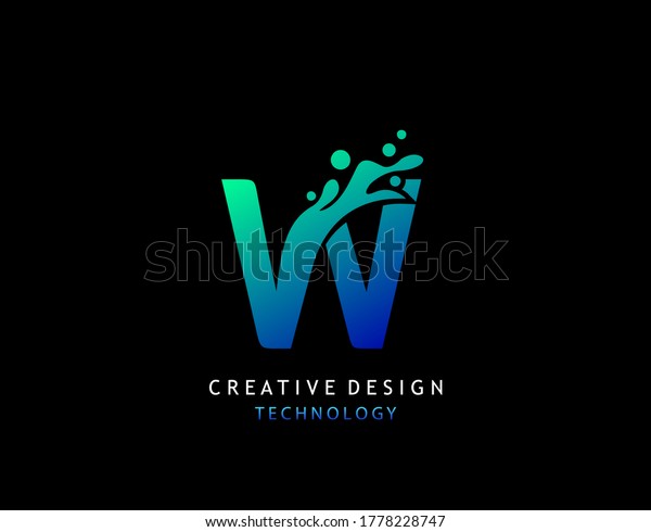 Letter W Water Splash Logo Modern: เวกเตอร์สต็อก (ปลอดค่าลิขสิทธิ์ ...