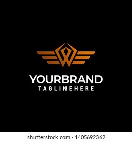 Letter W Wing Logo Design Concept Stock Vector (Royalty Free ...