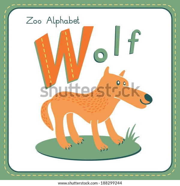 Letter W Wolf Alphabet Cute Animals Stock Vector (Royalty Free ...