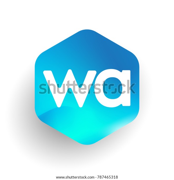 Letter Wa Logo Hexagon Shape Colorful Stock Vector (Royalty Free ...