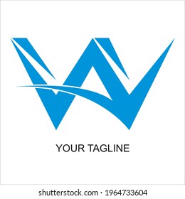 Letter Wav Logo Design Template Vector Stock Vector (Royalty Free ...