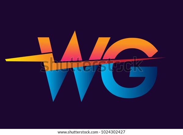 Letter Wg Logo Lightning Icon Letter Stock Vector (Royalty Free) 1024302427