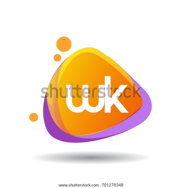 Letter Wk Logo Triangle Splash Colorful Stock Vector (Royalty Free ...