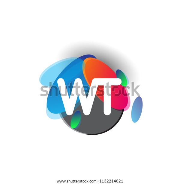 Letter Wt Logo Colorful Splash Background Stock Vector (Royalty Free ...