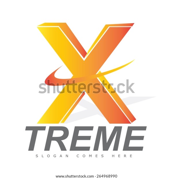 Letter X 3d Logo Extreme Brand Stock Vector (Royalty Free) 264968990 ...