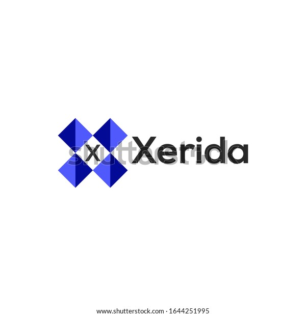 Letter X Blue Logo Vector Design Stock Vector (Royalty Free) 1644251995 ...