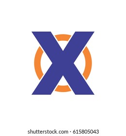 Letter X Circle Logo Design Stock Vector (Royalty Free) 615805043 ...