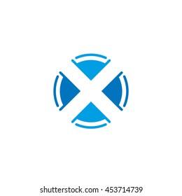 Letter X Circular Symbol Vector Stock Vector (Royalty Free) 453714739 ...