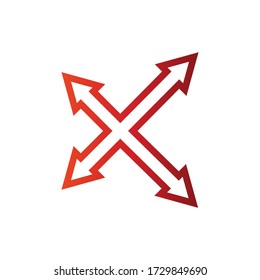 Letter X Flat Arrow Logo Vector Stock Vector (Royalty Free) 1729849690 ...