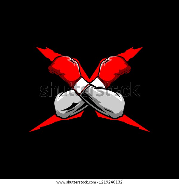 Letter X Logo Cross Hands Boxing Stock Vector (Royalty Free) 1219240132 ...