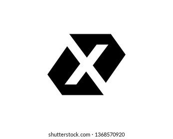 Simple Letter X Square Polygon Geometric Stock Vector (Royalty Free ...